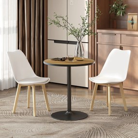 HOMCOM Jídelní stůl, Kulatý kuchyňský stůl, Moderní jídelní stůl s povrchem v dubovém vzhledu pro 4 osoby, Konferenční stůl do obývacího pokoje, Ø70 …
