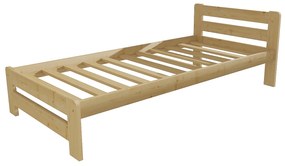 Dřevěná postel VMK 2B 120x200 borovice masiv přírodní lakovaná