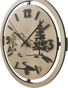 Dřevěné nástěnné hodiny s motivem lesa - moderní design | SENTOP HDF0607-čiene-ruky