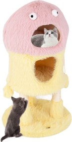 Costway Cat tree malý 93 cm vysoký kočičí strom s motivem monster se 2 kočičími
