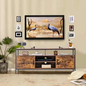 Costway TV stolek na nožičkách rustikální, 61 x 40 x 147 cm HV10325CF