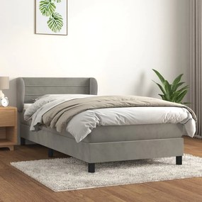 Box spring postel s matrací světle šedá 80 x 200 cm samet,  3127517