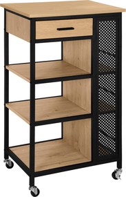 XXXLutz SERVÍROVACÍ VOZÍK, přírodní barvy, černá, 50/37/91 cm Xora - Barové vozíky - 007968035502