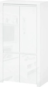 Skříň čtyřdveřová Lingo 106x202x56 cm Bílý lesk