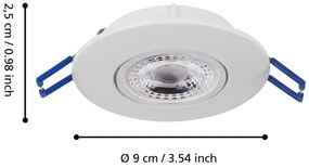 Eglo 75763 - SADA 3x LED Podhledové svítidlo ZUJAR LED/3,4W/230V bílá
