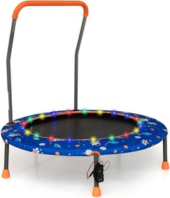 Costway Ø92 cm dětská trampolína mini trampolína s LED osvětlením a amp