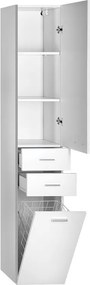 Aqualine Aqualine, ZOJA/KERAMIA FRESH skříňka vysoká s košem 35x184x29cm, bílá, 51230