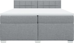 Box spring postel s matrací světle šedá 200 x 200 cm textil 3288295