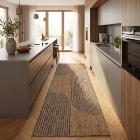 Černý/hnědý vnitřní a venkovní běhoun 80x250 cm Mira 1453 – Ayyildiz Carpets