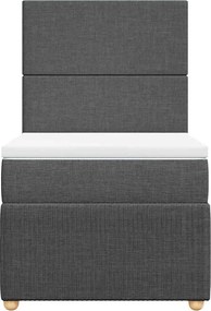 Box spring postel s matrací tmavě šedá 90x200 cm textil 3291933