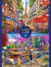 Trefl - Puzzle - Evropská města / 2x 500 dílků / 48 x 34 cm / věk 10+