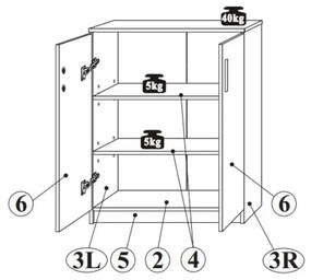 OPTIMAL č.52 komoda 2D, bílá