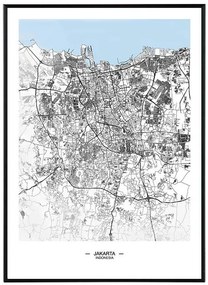 Jakarta map - 50x70 cm Obraz