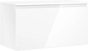 Mexen Orio koupelnová skříňka pod umyvadlo 90 cm s deskou, 1 zásuvka, bílý lesk - 91A10-09047-1-BFC00