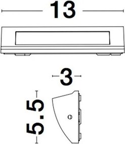 NV 9018062 Venkovní nástěnné svítidlo LIV tmavě šedý hliník a skleněný difuzor LED 3.5W 3000K 200-240V 120st. IP54 - NOVA LUCE