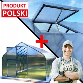 Polykarbonátový Skleník Tunel 12M2 300X400 Ptf Polsko Antracit Grafit Okno