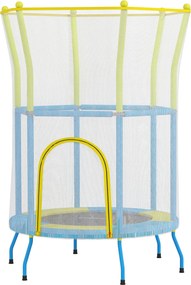Dětský trampolína AIYAPLAY Ø140x190 cm pro děti ve věku 3-6 let se síťkou a měkčenými tyčemi, nosnost 45 kg, pro vnitřní použití, vícebarevný | Aosom