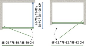 Novoterm Jednokřídlé otevíravé sprchové dveře NV-Solid DSPA CHR 70, chrom/transparent - bez vaničky
