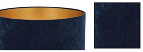 Závěsné svítidlo MEDIOLAN, 1x tmavomodré/zlaté textilní stínítko, (fi 40cm)