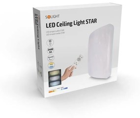 Solight LED stropní světlo Star, čtvercové, 24W,1440lm, dálkové ovládání, 37cm