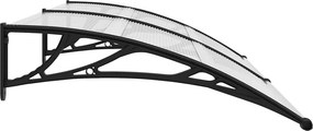 Vchodová stříška černá a průhledná 200 x 75 cm polykarbonát 144815