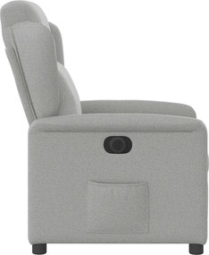 Elektrické polohovací křeslo obláčkově šedé textil 3303123