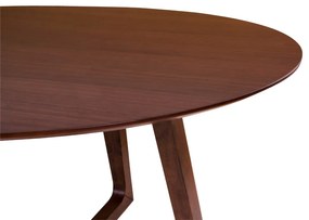 House Nordic Kulatý jídelní stůl HELLERUP 137 cm hnědý