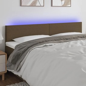 Čelo postele s LED tmavě hnědé 160x5x78/88 cm textil 3121341