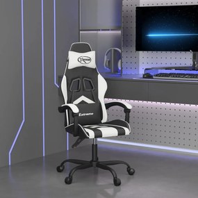 Herní židle černá a bílá umělá kůže 3143895