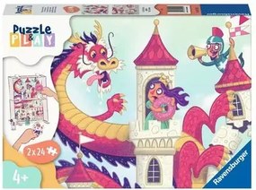 Ravensburger Puzzle  Play Drak na zámku / 2x24 dílků / od 4 let