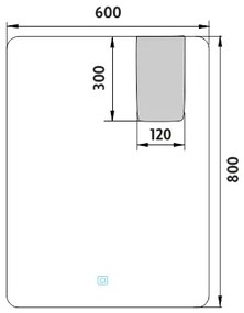 Nimco LED zrcadlo 600x800 s dotykovým senzorem ZP 25002V