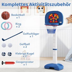 Costway 4 v 1 Sada dětských basketbalových košů 100-140 cm Výškově nastavitelný