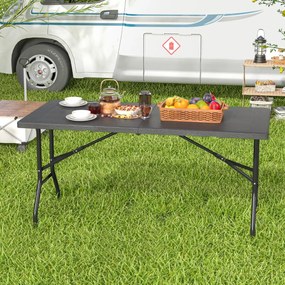 Costway Skládací kempingový stůl s HDPE stolní deskou a rukojetí – – 152 × 70 cm