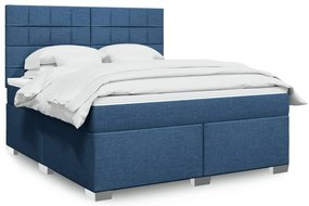 Box spring postel s matrací modrá 180x200 cm textil 3292873