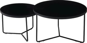 Casarredo - Komfort nábytek Kulatý konferenční stolek MOLY sada 2 kusů, černá/černý kov