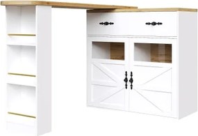Aosom Vysouvací toaletní stolek s úložným prostorem a 360° otočnou funkcí, 138-204 x 39 x 104 cm, bílá