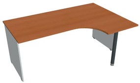 Stůl ergo 180 x 120 cm, levý Hobis Gate GE 1800 60 L Dekor lamino podnože: třešeň, Dekor korpusu: šedá, Barva nohy: černá