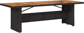 9dílný zahradní bistro set s poduškami černý polyratan 3277255