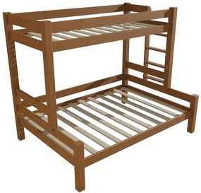 Vomaks Patrová postel s rozšířeným spodním lůžkem 8X8 06B Rozměr: 90/140 x 200 cm, Barva: surové dřevo, Varianta: vlevo