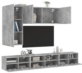 5dílná obývací stěna betonově šedá kompozitní dřevo - Default Title