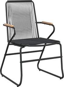 7dílný zahradní jídelní set černý PVC ratan 3099212