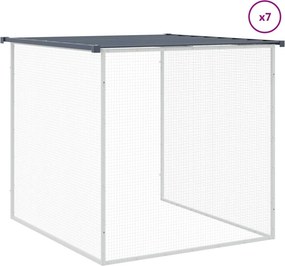 Klec pro kuřata se střechou antracitová 803 x 98 x 90 cm ocel 3189052