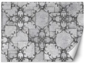 Fototapeta, Orientální vzor na šedém pozadí - 450x315 cm