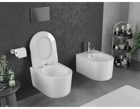 Mexen Sofia, závěsná WC mísa 490x360x355 mm, Rimless Tornádo, bílá lesklá, 3354XX00T