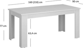 Rozkládací stůl 160/210 bílý Erden