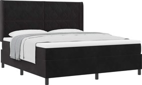 Postel s boxspringem s čelo Černá 180 x 200 cm samet 3342076