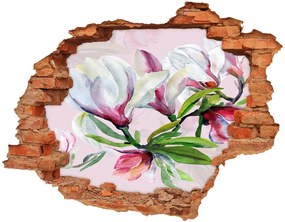 Wallmuralia Nálepka 3D díra na zeď Květy magnolie 90x70 cm