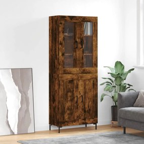Skříň highboard kouřový dub 69,5 x 34 x 180 cm kompozitní dřevo 3198342