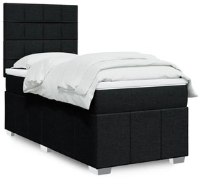 Box spring postel s matrací černá 90x190 cm textil 3291525