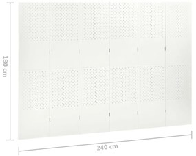 6dílné paravány 2 ks bílá 240x180 cm ocel,  3095200